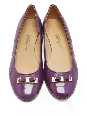 FERRAGAMO Quilted Bow Ballet Flats