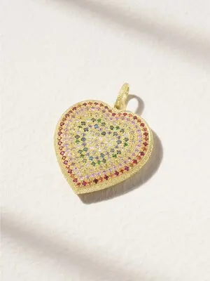 Carolina Bucci Rainbow Multi-stone Heart Pendant - Gold