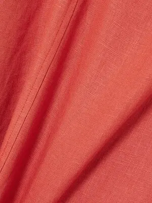 Faithfull The Brand Perla Tie-detailed Linen Mini Dress - Red