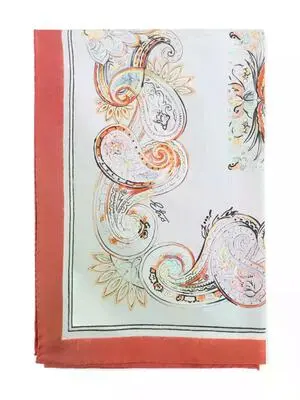 Etro Paisley-print Border-detail Scarf - White