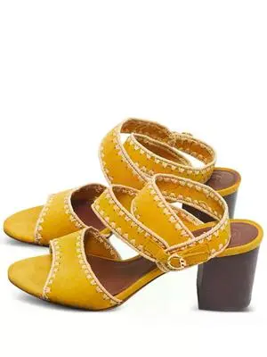 Tory Burch Ankle-strap Block-heel Sandals - Yellow