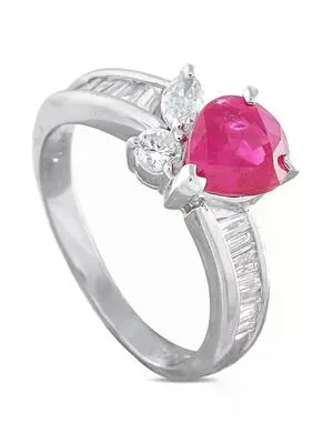LB EXCLUSIVE Diamond And Ruby Ring - Silver