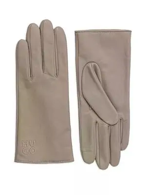 Hugo Beggy Logo-embossed Gloves - Neutrals