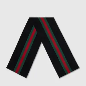 Gucci Wool Scarf With Web Wool