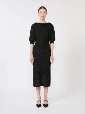Max Mara Sequined Viscose Knit Midi Dress