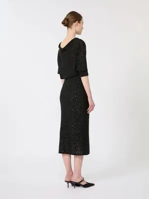 Max Mara Sequined Viscose Knit Midi Dress
