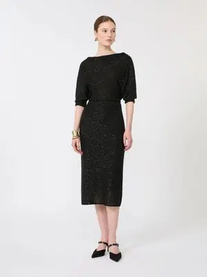 Max Mara Sequined Viscose Knit Midi Dress