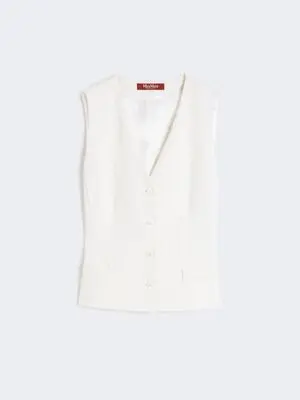 Max Mara Wool Crepe Gilet - White
