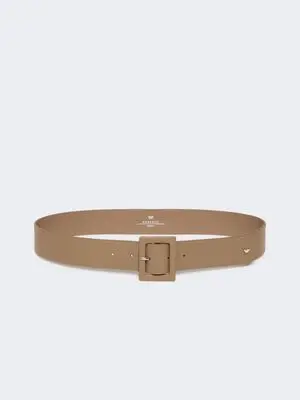 Max Mara Shiny Nappa Leather Belt - Turtledove