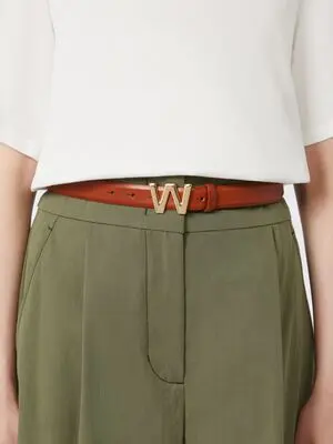Max Mara Leather Belt With Logo Buckle
