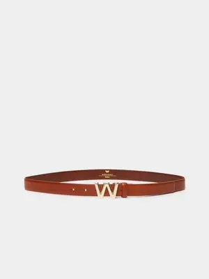 Max Mara Leather Belt With Logo Buckle