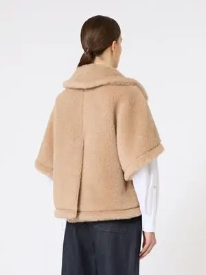 Max Mara Alpaca And Cashmere Teddy Fabric Cape - Beige