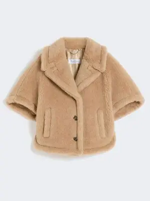 Max Mara Alpaca And Cashmere Teddy Fabric Cape - Beige