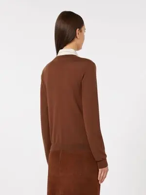Max Mara Wool And Silk Argyle Knit Sweater - Chocolate