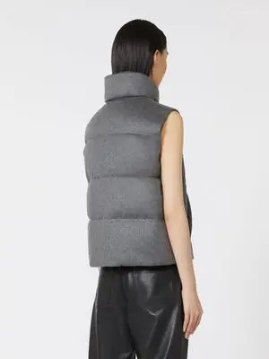 Max Mara Water-repellent Padded Cashmere And Canvas Gilet - Medium Grey