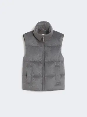 Max Mara Water-repellent Padded Cashmere And Canvas Gilet - Medium Grey
