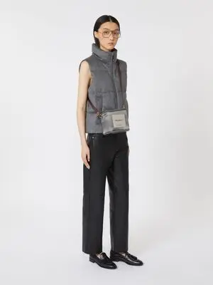 Max Mara Water-repellent Padded Cashmere And Canvas Gilet - Medium Grey