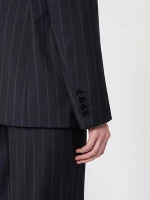 Max Mara Pinstripe Wool Double-breasted Blazer - Navy