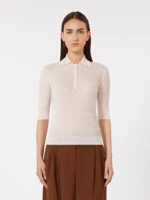 Max Mara Silk And Wool Polo Sweater - Pink