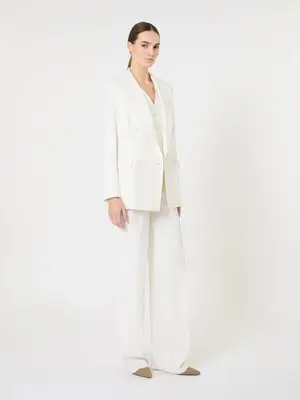 Max Mara Fitted Wool Crepe Double-breasted Blazer