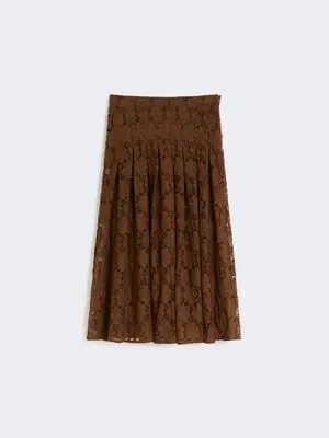 Max Mara Lace Pleated Midi Skirt