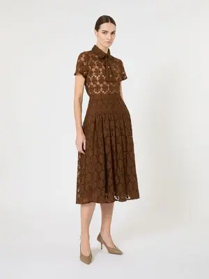 Max Mara Lace Pleated Midi Skirt