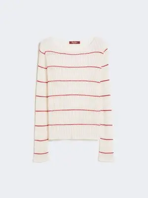 Max Mara Slim-fit Wool And Silk Sweater - White