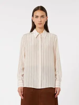 Max Mara Printed Crepe De Chine Shirt - Pink