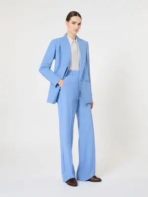 Max Mara Printed Crepe De Chine Shirt - Light Blue