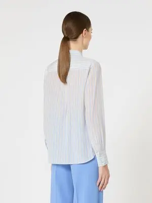 Max Mara Printed Crepe De Chine Shirt - Light Blue