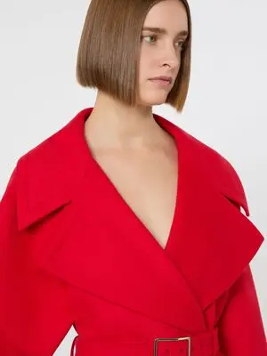 Max Mara Short Wool Coat - Red