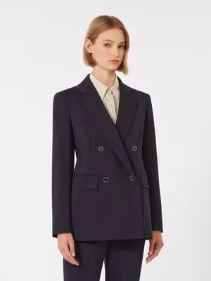 Max Mara Milano-knit Double-breasted Jersey Blazer
