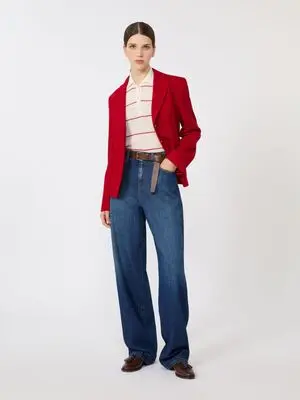 Max Mara Single-breasted Piqué Jersey Jacket