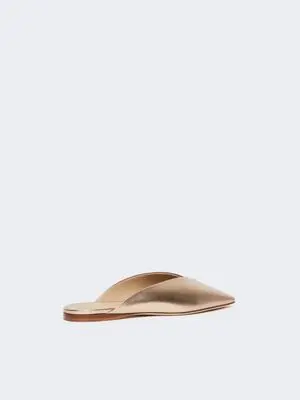 Max Mara Laminated Nappa Leather Mules - Pink