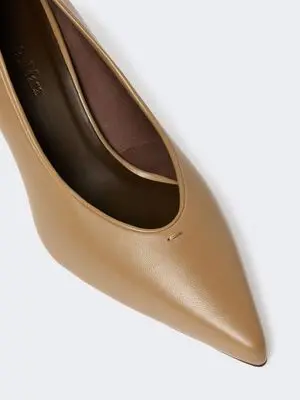 Max Mara Nappa Leather Court Shoes - Mud