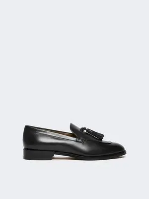 Max Mara Tasselled Leather Loafers - Black