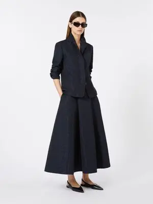 Max Mara Pleated Jacquard Knit Flared Skirt