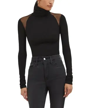 MARCELLA Maria Turtleneck Top - Black