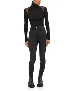 MARCELLA Maria Turtleneck Top - Black