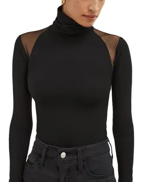 MARCELLA Maria Turtleneck Top - Black