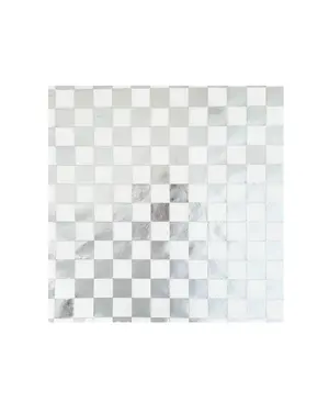JOLLITY & CO Checkered Paper Large Napkins, Set Of 16 - Dazzling Diamond (silver)