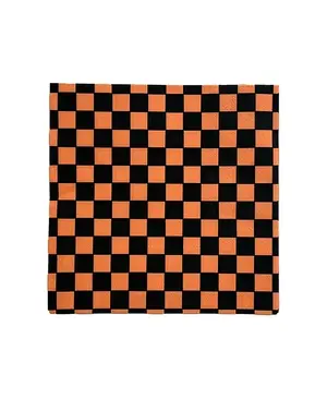 JOLLITY & CO Checkered Paper Large Napkins, Set Of 16 - Halloween (orange And Black)
