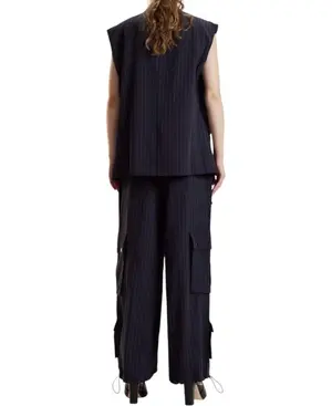 Cynthia Rowley Pinstripe Cargo Pants - Navy
