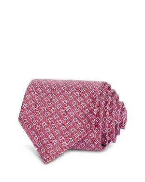 FERRAGAMO Silk Classic Gancini Tie - Red