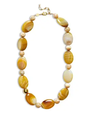 Anni Lu Multi Stone All Around Collar Necklace - Gold/yellow