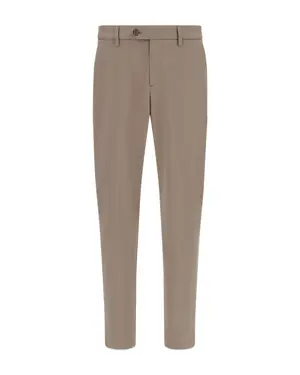 Boggi Milano Stretch Cotton Trousers - Taupe
