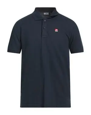 DIESEL® Polo Shirt Military Size Cotton, Elastane - Blue