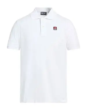 DIESEL® Polo Shirt Military Size Cotton, Elastane - White
