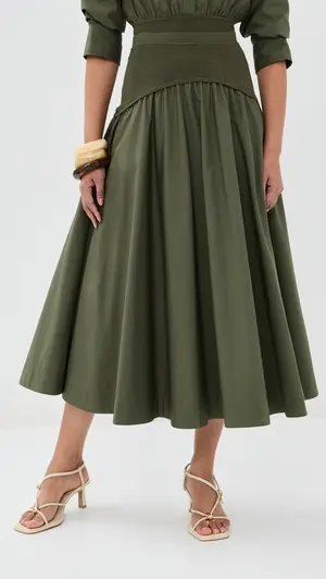 Simkhai Ovie Midi Skirt - Fern
