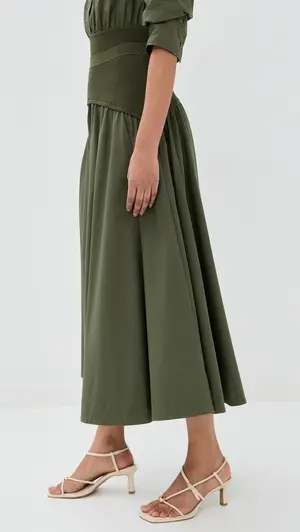 Simkhai Ovie Midi Skirt - Fern